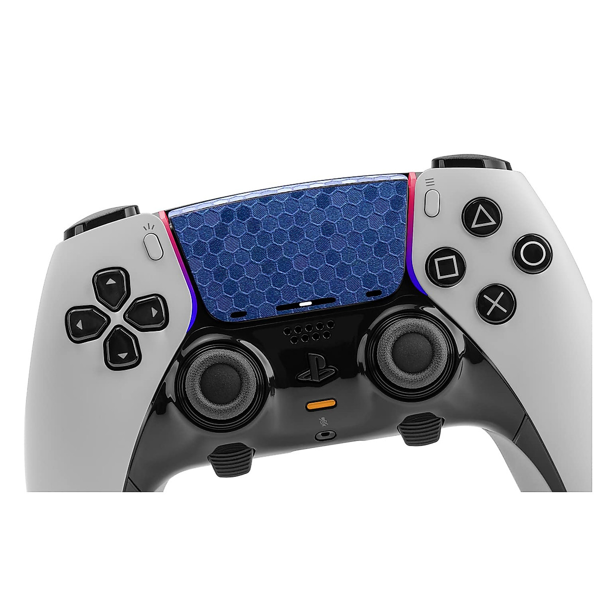 TouchProtect Blue Hex Pro Bundle for PS5 | Dualsense Edge & Standard Dualsense Textured Trackpad Skin Combo Pack.