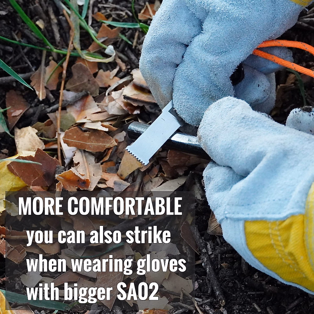 FERROFIRE Striker SA02 Super Sharp Big Serrated Ferro Rod Striker Carbon Alloy Steel Striker for Generating Sparks Without Lanyard (Pack of 2)