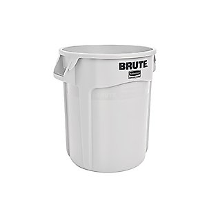 Rubbermaid Commercial Products FG262000WHT-V Brute Container with Venting Channels, 20 gal, White