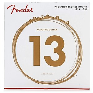 Fender Phosphor Bronze Acoustic Guitar Strings, Ball End, 60M .013-.056