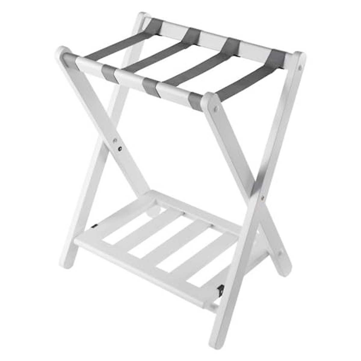 Raya luggage rack with shelf in white finish
