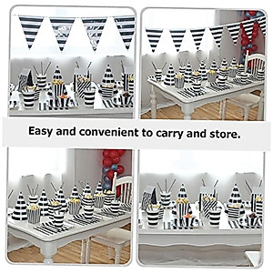 Amosfun 36pcs Popcorn Boxes Popcorn Box Snack Container Decorative Box Cake Container Paper Popcorn Boxes Black and White Stripes Mini Paper Popcorn Containers Party Snack Bucket Hat