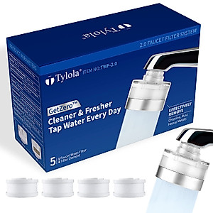 Tylola LongLasting Bathroom Sink Faucet Water Filter .Removes 99% Chlorine Heavy Metals. Hard Water Softener. Kitchen Purifier. Relieve Dry, Rough&Itchy Skin, Suitable for Sensitive Skin.TWF 2.0.