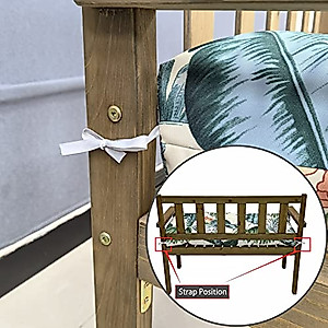 Outdoor Waterproof Bench Cushion, 51"x20", Flower Swing Cushion Patio Furniture Cushions 3 Seater, for Garden Patio Furniture Lounger Bench (Leaf, 51x20 in)