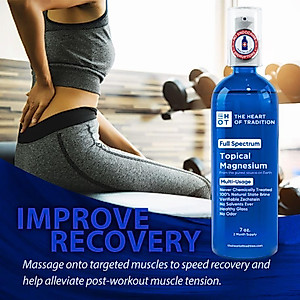 Full Spectrum Transdermal Magnesium Oil - Magnesium Spray in Healthy Glass Certified Zechstein Magnesium Chloride and Trace Minerals (7 fl oz)