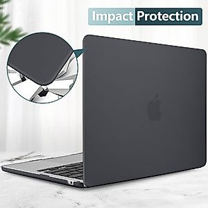 DONGKE Compatible with M3 MacBook Air 15 Inch 2024 2023 Case Model A3114 A2941 M2 with Liquid Retina Display & Touch ID, Protective Plastic Hard Shell Cover with Keyboard cover - Matte Black