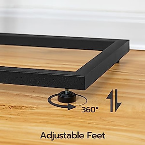 HOOBRO C Shaped Side Table with Charging Station, Foldable End Table with Fabric Bag, Sofa Table Coffee Table Snack Table for Couch Small Space Living Room, Bedroom, Greige and Black BG30USF01