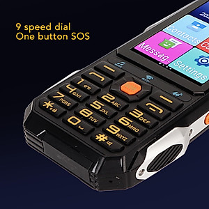 Cuifati Senior 4G Cellphone, 4in Large 18000mAh Battery Night Lighting Sound Easy Speed Dialing Rugged Phone for Android 7.0 (Black)