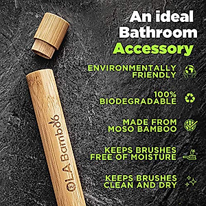 OLA Bamboo - Bamboo Toothbrush Holder, Reusable Toothbrush Travel Case, Eco Travel Essentials