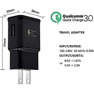 Samsung Charger Fast Charging with USB Type C Cable 6FT for Samsung Galaxy S10/S10e/S10 Plus/S9/S9 Plus/S8/S8 Plus/S20 S21 S22 Ultra/Note 8/Note 9/Note 10/A13/A03s/A32/A31/A30/A50/A51/A52/A53 (Black)