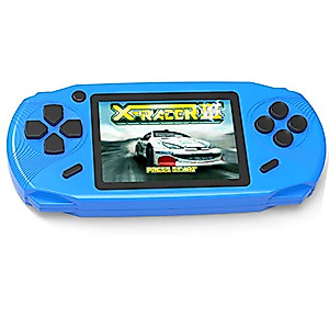 Beijue 16 Bit Handheld Games for Kids Adults 3.0'' Large Screen Preloaded 100 HD Classic Retro Video Games USB Rechargeable Seniors Electronic Game Player Birthday Xmas Present (Blue)