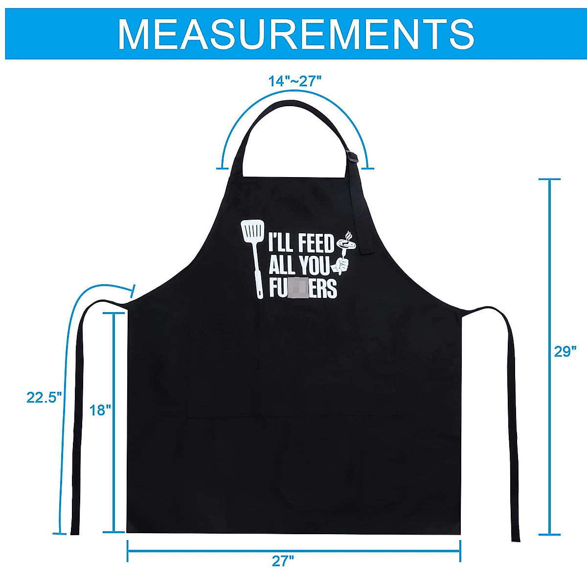 Funny Apron for Men&Women - Feed All You- Customized Apron Funny Gifts for Dad, Funny Cooking Grilling BBQ Chef Apron, Father's Day Gift, Christmas Gift for Boyfriend, Husband, Brother, Mom, Friend