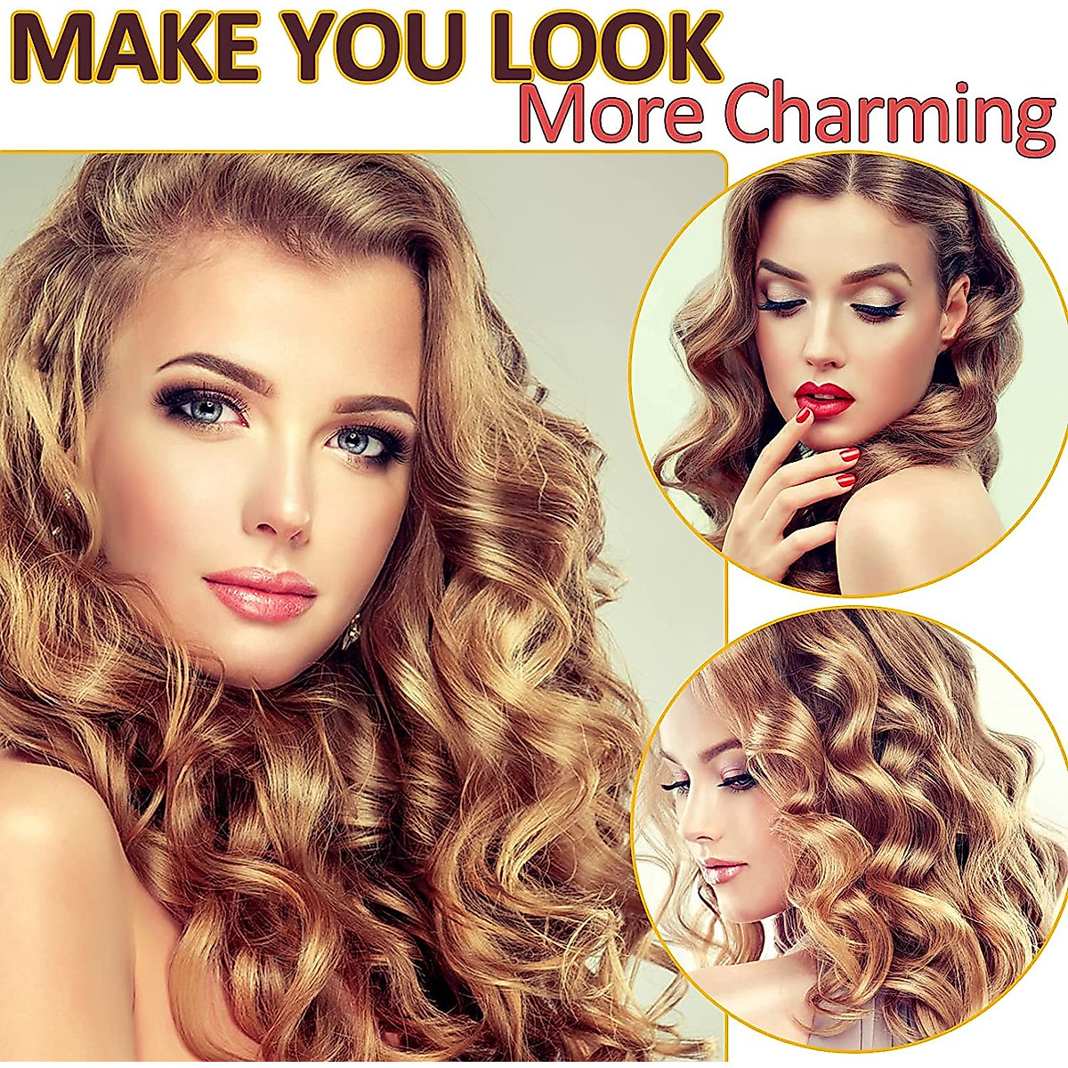 BESSEEK Hair Rollers Sets, 12 Pcs Self Grip Salon Hair Dressing Curlers, Jumbo Large Rollers for Long Short Hair, DIY Curly Hairstyle for Women, Heat-free Hair Curlers (6XLarge+6XMedium)