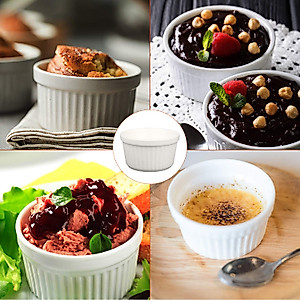 6 OZ Ramekin Bowls,WERTIOO 8 PCS Ramekins for Baking and Cooking, Oven Safe Sleek Porcelain Ramikins for Pudding, Creme Brulee, Custard Cups