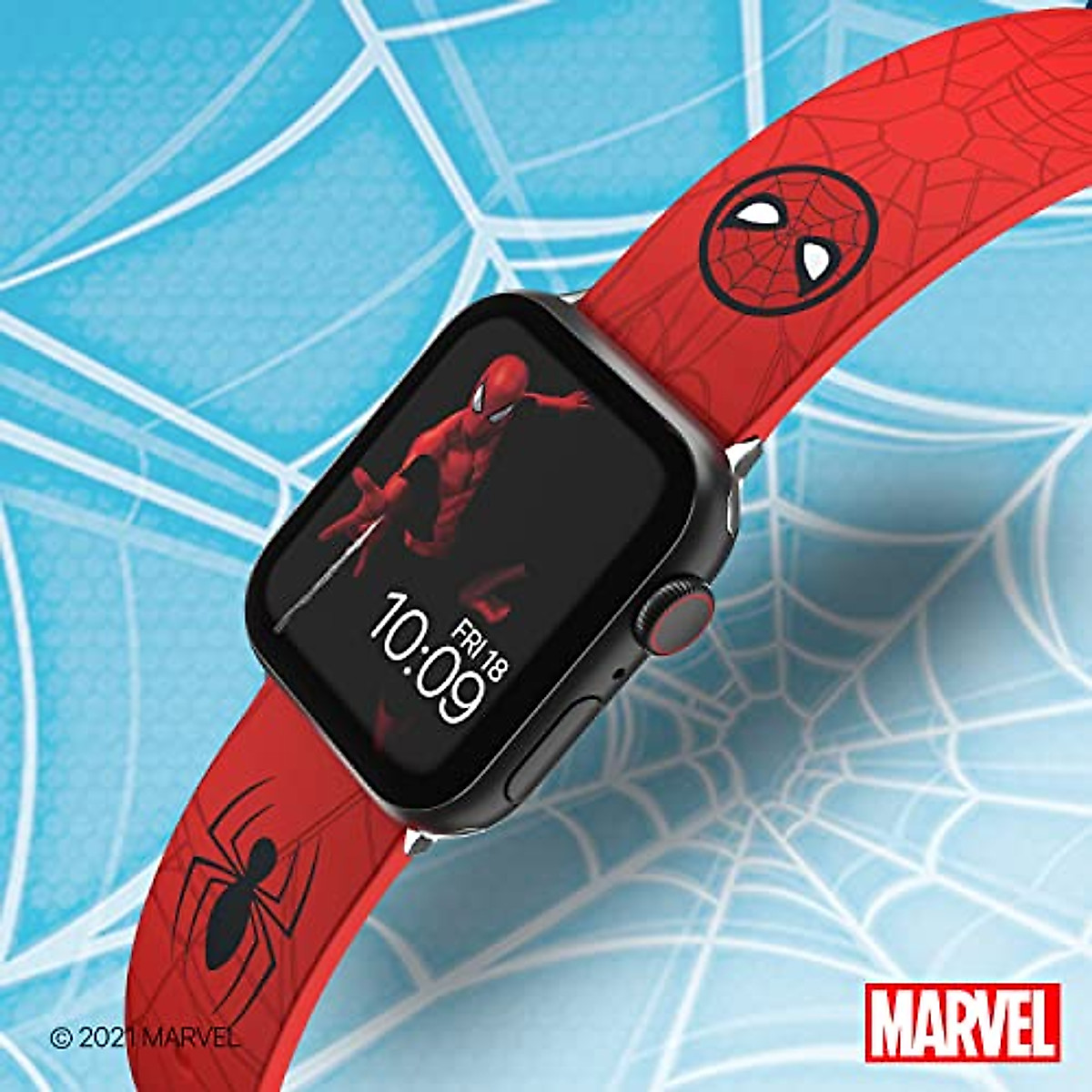 MARVEL ñ Spider-Man Insignia Smartwatch Band - Officially Licensed, Compatible with Every Size & Series of Apple Watch (watch not included)
