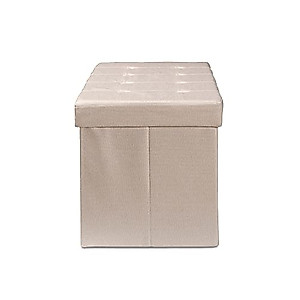 Baxton Studio Haide Modern and Contemporary Beige Fabric Upholstered Storage Ottoman