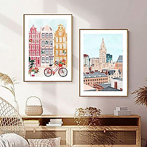 LIULIMI DIY 5D World Landscape Diamond Painting Kit, Diamond Art Kit, Round Diamond Art Full Diamond Cartoon Style 12 X 16 in (Romantic Castle)