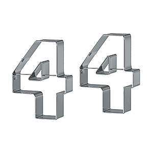 Bakerpan Stainless Steel Number 4 Cookie Cutter, Cookie Cutter Number Four Shapes, 3 1/2 Inch - Set of 2