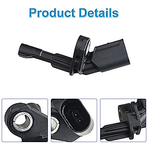 WMPHE 2 Pcs Rear ABS Wheel Speed Sensor Compatible with Audi TT, VW Amarok Beetle Bora CC Golf GTI Jetta Passat Rabbit, Seat Leon, Porsche Carrera GT, Replacement for 1K0927807, 1K0927808