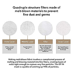 [BEIGE MASK][CLEAN WELL][10 Pack] ::KF94 Certified:: 4-Layers Face Safety Mask for Adult [Individually Packaged][Made in Korea]