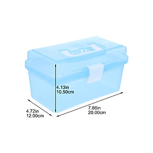 2pcs Capacity Medicine Storage Case Compartment Box Handle Organizer Box Dormitory Multipurpose Storage Crafts Sewing Tools