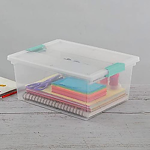 Sterilite 14x11x16.25 inch Deep Clear Plastic Stackable Storage Container Bin Box Tote w/Clear Latching Lid Organizing Solution for Home & Classroom