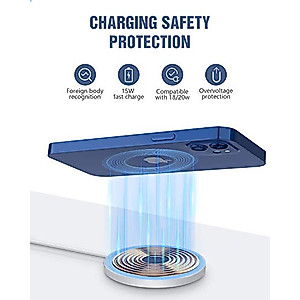 Magnetic Wireless Charger Replacement for iPhone 13/13 Pro/13 Pro Max/13 mini/12 Pro/12 Pro max/ 12 Mini and AirPods pro 【with USB-C 20W PD Adapter】 WAITIEE Fast Charging Pad for Phone Charger Stand