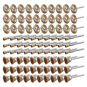 90 Pcs Wire Brushes Set, Rocaris Brass Wire Wheels Pen Brushes Set Kit Accessories for Rotary Tool