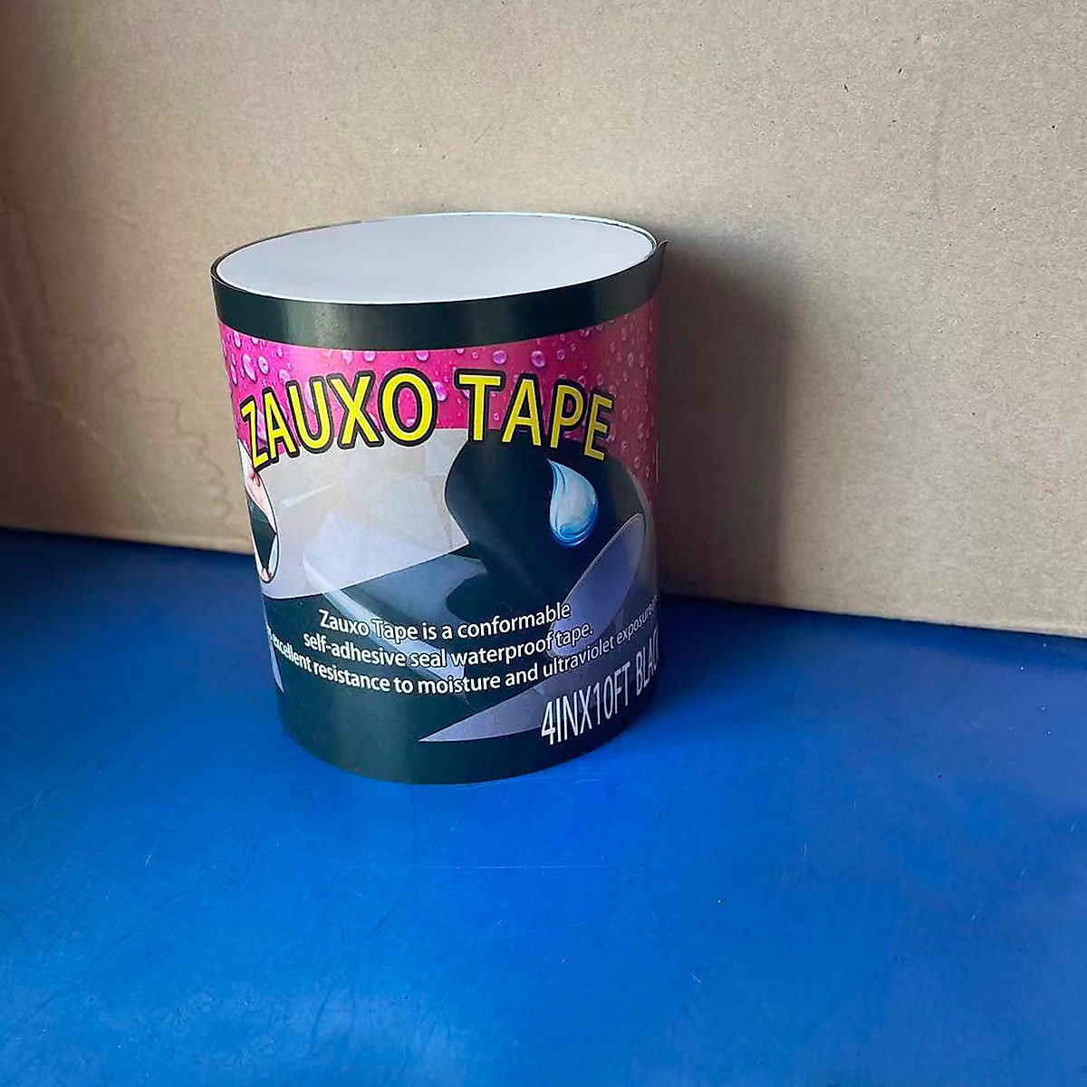 ZAUXO 4inX10ft Rubberized Seal Patch Tape - Waterproof Tape Seal and Patch Leaks for Home RV Roof Plumbing and Pool Repairs, Underwater, Indoor Outdoor