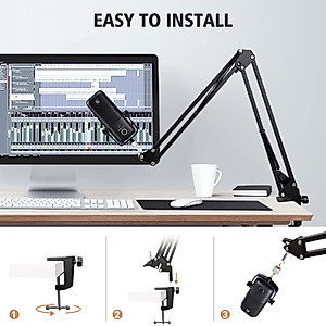 For Elgato Wave 3 Boom Arm Microphone Stand, Professional Mic Boom Arm Mic Stand Compatible with Elgato Wave:3 USB Condenser Microphone by SUNMON