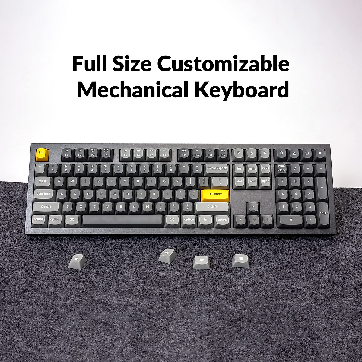 Keychron Q6 Wired Custom Mechanical Keyboard, QMK/VIA Programmable Macro, Full-Size Aluminum RGB Backlit, Double Gasket Hot-Swappable Gateron G Pro Brown Switch Compatible with Mac Windows Linux-Grey