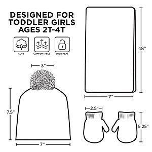 Nickelodeon Girls Toddler Winter Hat, Scarf & Mittens Set 2-4 Or Paw Patrol Marshall Hat, Scarves & Kids Gloves Sets 4-7