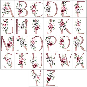 BeeGreen Monogrammed Gifts Floral Initial Tote Bag For Women with Inner Zipper Pocket Beach Tote Bag 12OZ Canvas Tote Bag Aesthetic for Bridesmaids Teacher Birthday Wedding Large Tote Bag Letter M