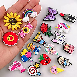 100 Pack Random Cartoon Anime Croc Charms Bulk Pins for Crock Boys Girls, Cute Cartoon Kids Toddler Croc Charms Bracelet Accessories for Wristband Decoration.