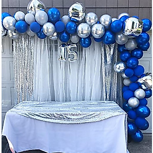50 PCS Chrome Royal Blue Balloons 10 Inch Double-Layered Chrome Metallic Latex Balloons for Parties Decoration Wedding Supplies Graduation Decor Baby Shower Decorations (Chrome Royal Blue)