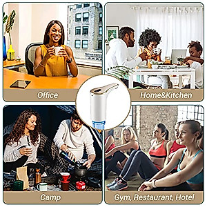 Water Bottle Pump, 5 Gallon Water Dispenser Pump, Universal USB Charging Portable Water Drinking Water Pump for 2-5 Gallon Bottle, Portable Electric Water Jug Pump