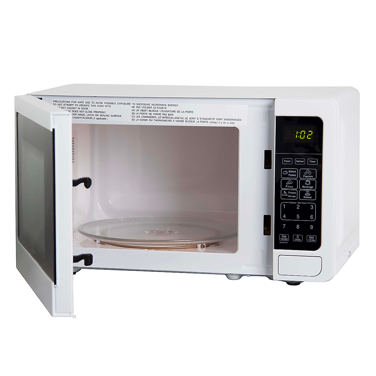 Avanti MT7V0W Microwave Oven 700-Watts Compact with 6 Pre Cooking Settings, Speed Defrost, Electronic Control Panel and Glass Turntable, White