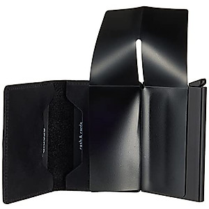 Secrid Men Slim Wallet Genuine Leather RFID Card Case Max 12 Cards, Black, 14mm slim