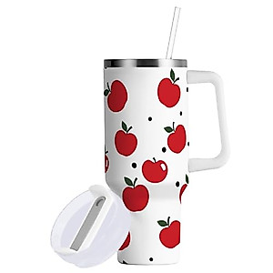 Cute Fruit Stainless Steel Vacuum Insulated Tumbler with Straw and Handle for Water, Insulated Tumbler Cups 30 OZ / 0.89 L