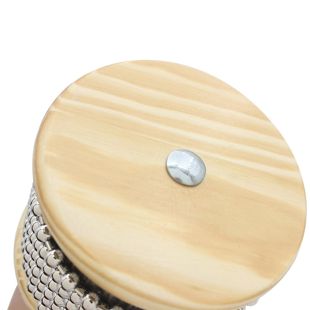 Mowind Wooden Cabasa Hand Shaker Percussion Instrument with Metal Beads for Classroom Band 3.4" Size