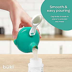 Büki Formula Dispenser Set | 2 Pack - Large & Small Premium Formula Container for Travel and On The Go | 3 Section & 1 Section Leakproof Baby Formula Dispenser