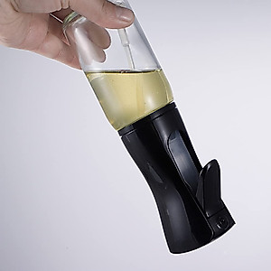 Oil Sprayer for Cooking, 200ml Olive Oil Sprayer Mister, Olive Oil Dispenser, Glass Olive Oil Spray Bottle, Kitchen Gadgets Accessories Canola Oil Spritzer for Salad Making, Baking Frying, BBQ (Black)