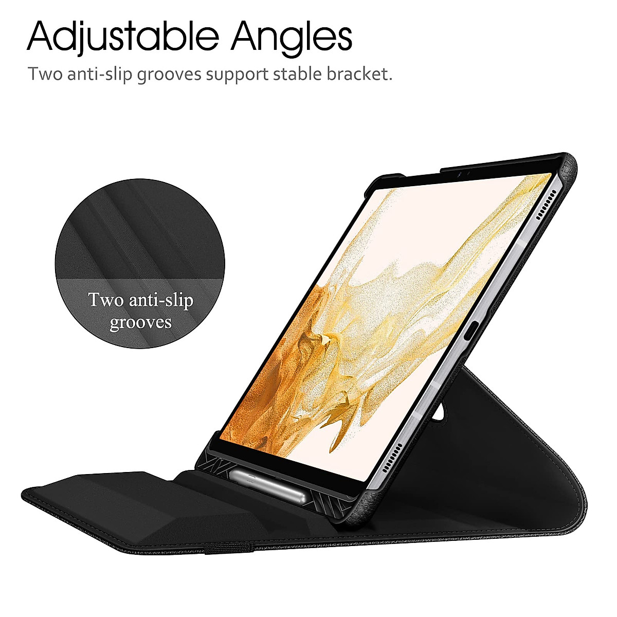 Fintie Rotating Case for Samsung Galaxy Tab S8 Plus 2022/S7 FE 2021/S7 Plus 2020 12.4 Inch with S Pen Holder, 360 Degree Swiveling Stand Cover Auto Sleep/Wake, Black