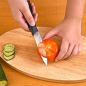 Paring Knife, New Sharp and Durable Fruit Knife with Protective Cover,fruit Knife Small Fo Exquisite Appearance,suitable for Most Types of Vegetables and Fruits,3 Pieces (black)