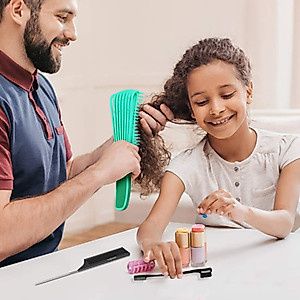 4Pcs Detangling Brush, Goowin Detangler Brush, Easy Detangler Brush for Natural Hair with Edge Brush & Tail Comb (Green)