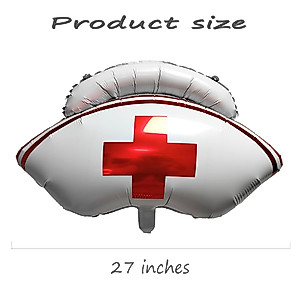 SYNUO Nurse Hat Foil Balloons 27inch White Nurse Graduation Party Decoration Supplies (5Pcs)