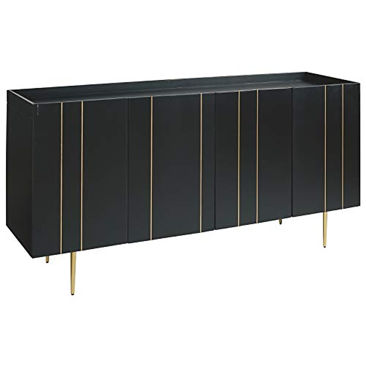 Signature Design by Ashley Brentburn Contemporary Accent Cabinet or TV Stand, Black