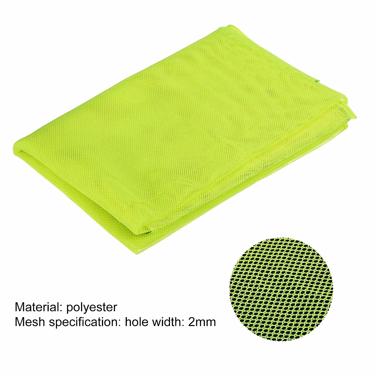 MECCANIXITY 120cm/46.8inch Mesh Fabric Lightweight Sheer Slightly Stretchy for Backpack Pocket and Straps, Netting Clothes, Netting Bag, Shopping Bag Lemon Yellow 1yard