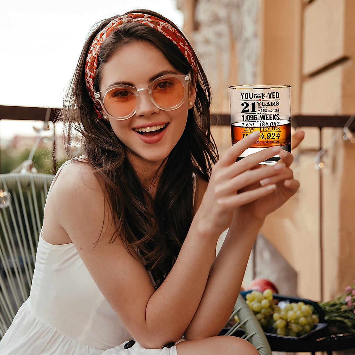 Kies®GIFT 21st Birthday Gift Whiskey Glass Teen Boys Gift Ideas Teenage Girls Gifts Ideas Happy Birthday 21st Birthday Gifts Drinking Glasses Teen Gifts Whiskey Glasses Crystal Glasses Mens Decor