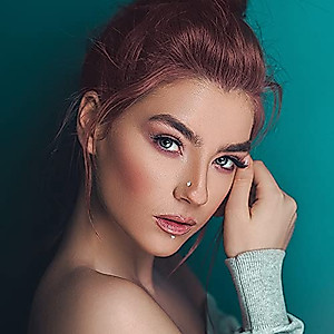 ONESING 55 Pcs 20G Nose Rings for Women Nose Rings Hoops Nose Piercing Jewelry CZ Nose Studs Screw L Shape Nose Bone Pin Stainless Steel Gold Body Piercing Jewelry